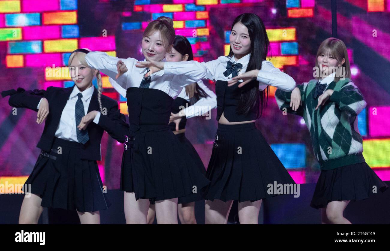 Goyang, South Korea. 8th Nov, 2023. Japanese Mako, Mayuka, Maya, Riku, Rio, Nina, Ayaka, Rima ...