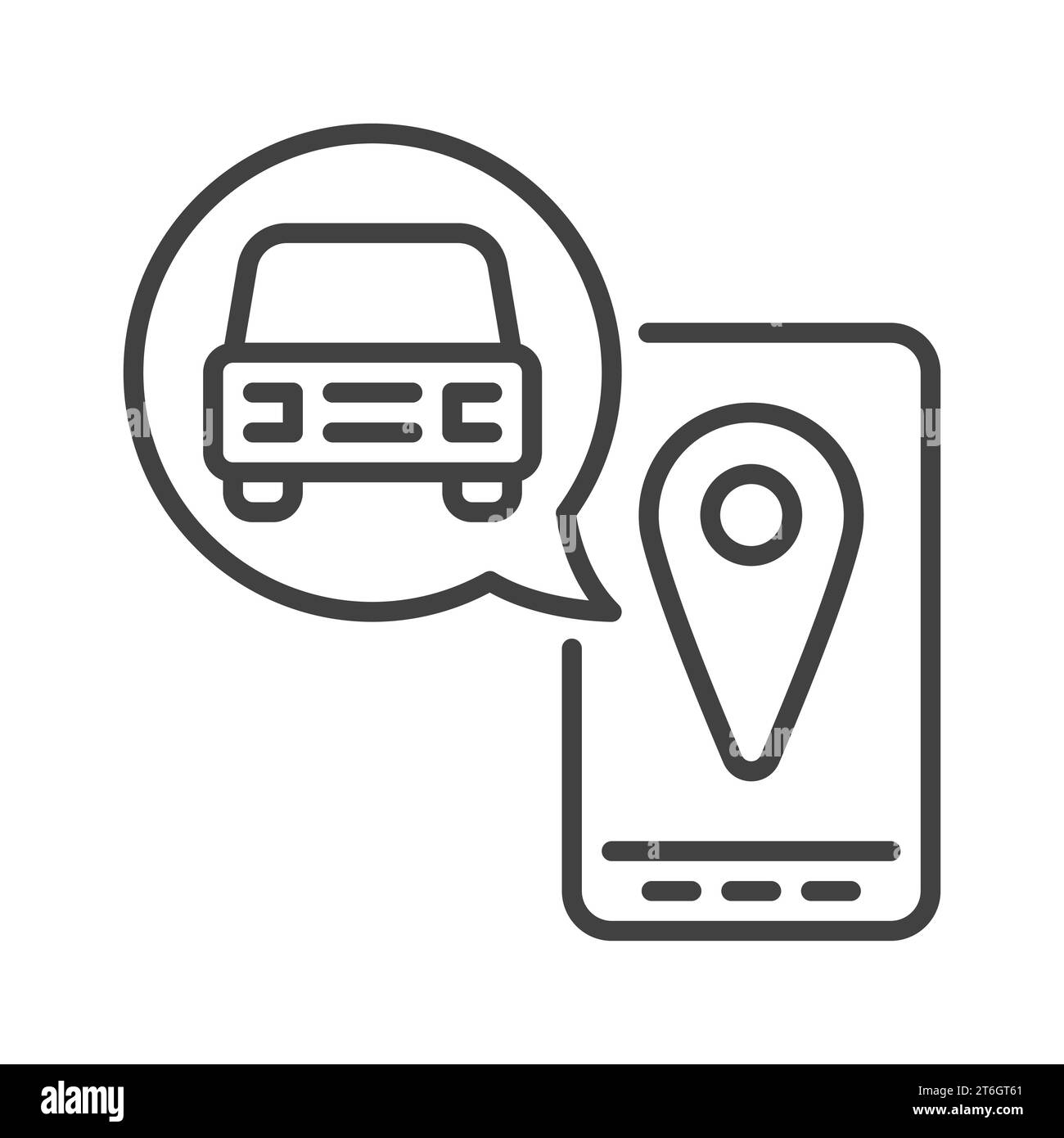 Car Sharing Smartphone App vector concept linear icon or symbol Stock ...