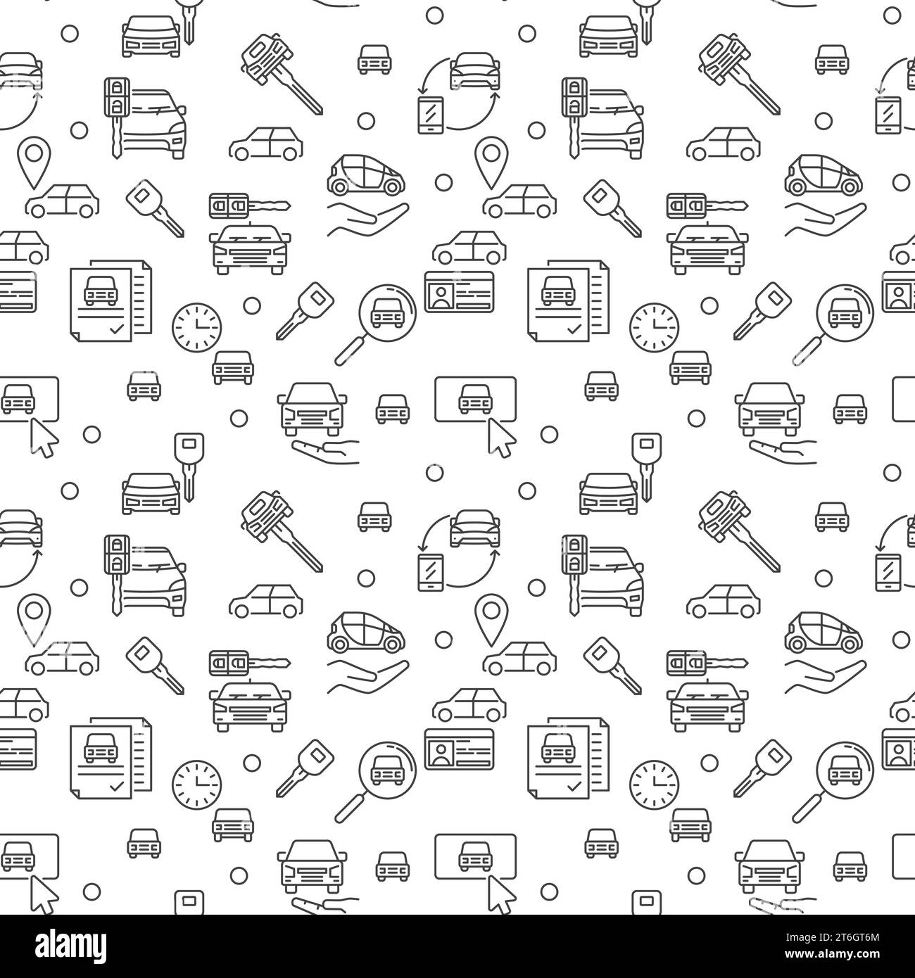 Car Rental Vector Concept Minimal Outline Seamless Pattern Or Background Stock Vector Image
