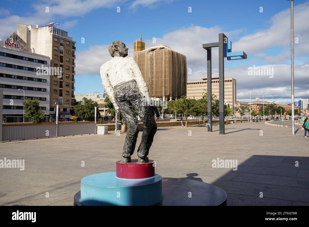 Statue at entrance of the Malaga museum of contemporary art, centro de ...