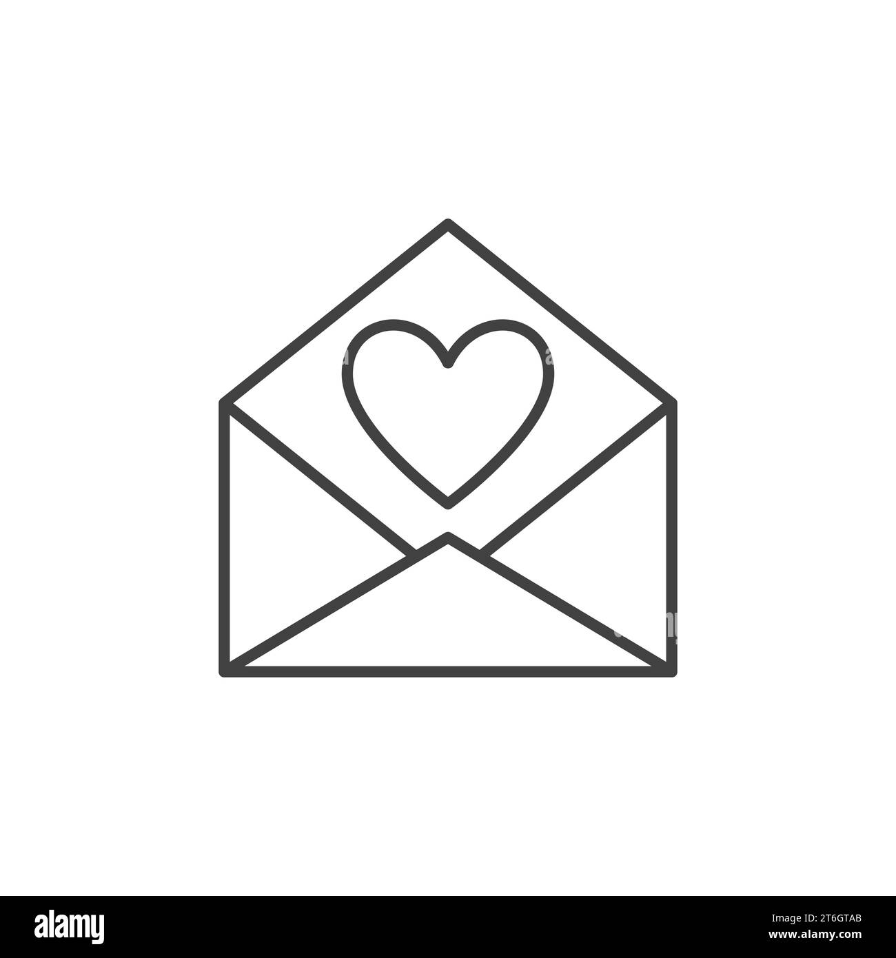 Envelope with Heart vector concept outline icon or symbol Stock Vector ...