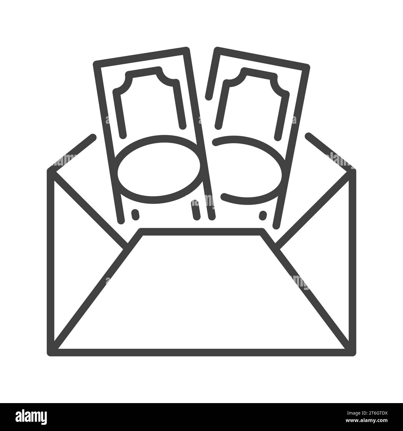 Opened Envelope with Cash vector Money concept outline icon or symbol ...