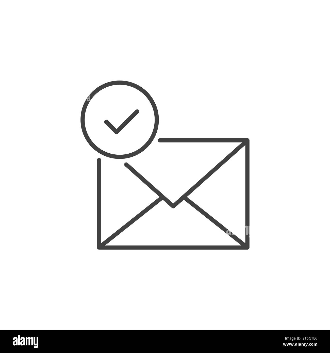Envelope with Checkmark vector Email concept icon or sign in thin line ...