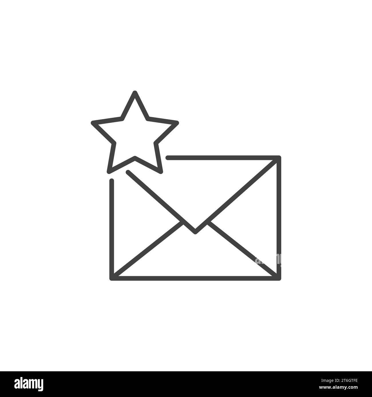 Envelope with Star vector Email Favorite concept thin line icon or ...
