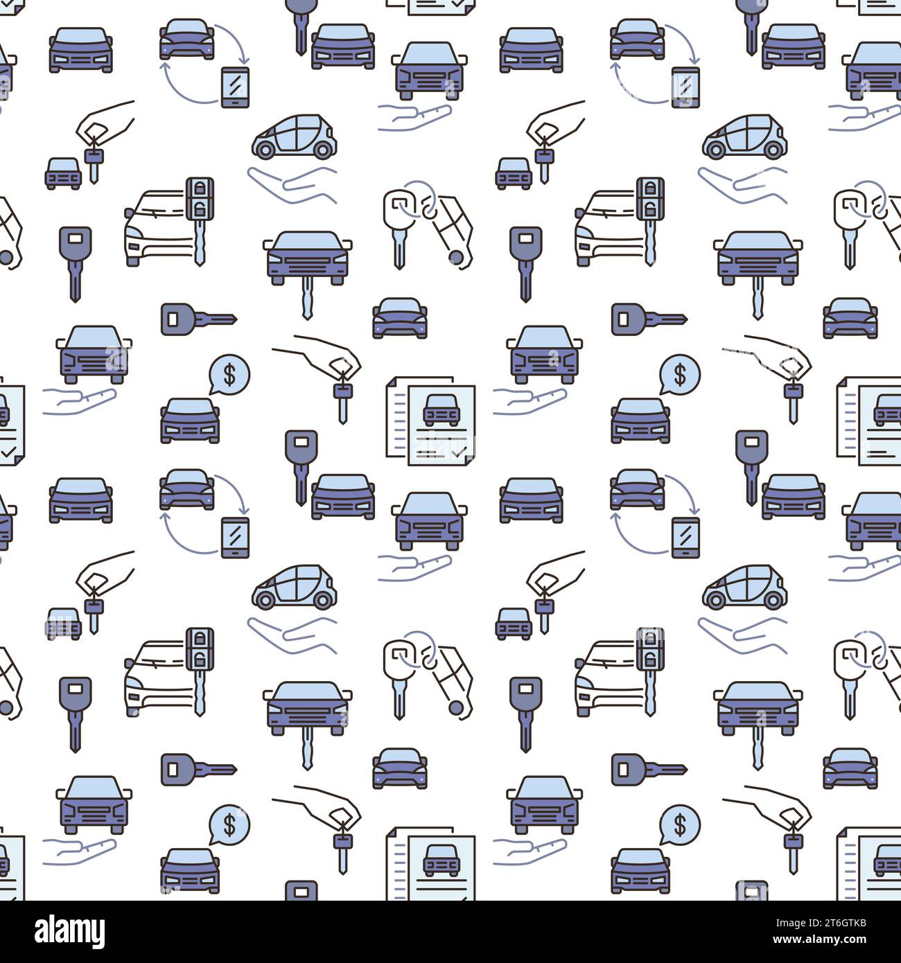Car Hire vector Rental concept modern seamless pattern or background ...