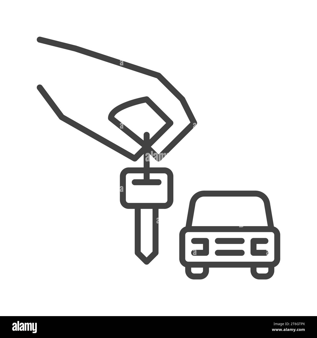 Car Hire vector Key in Hand concept icon or symbol in outline style ...