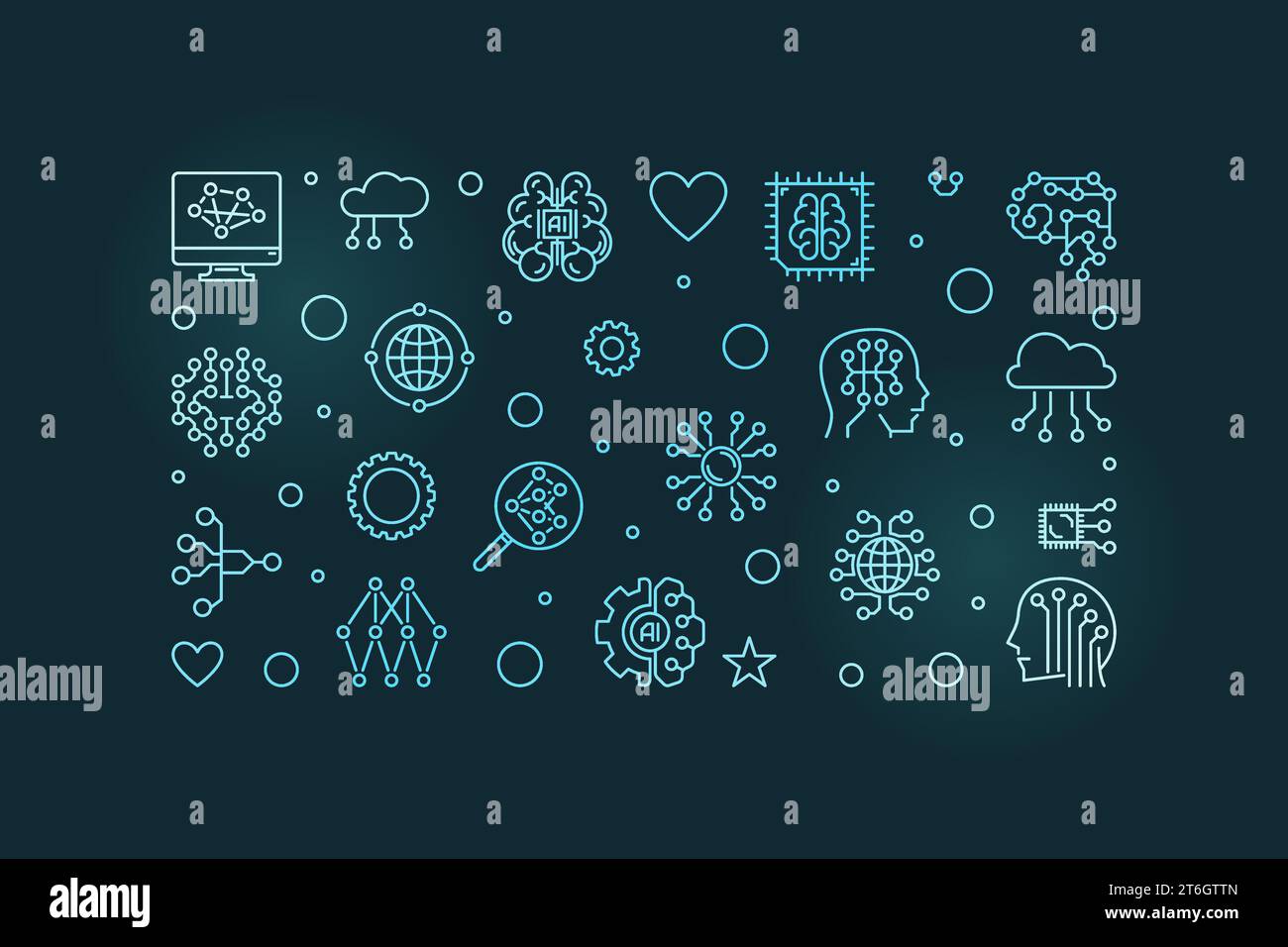 Artificial Intelligence Digital Brain Technology concept outline ...