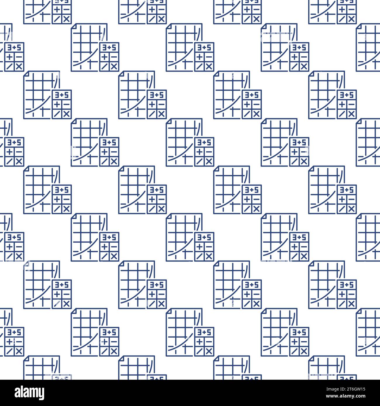 Calculator and Paper vector Math Education concept seamless pattern in ...