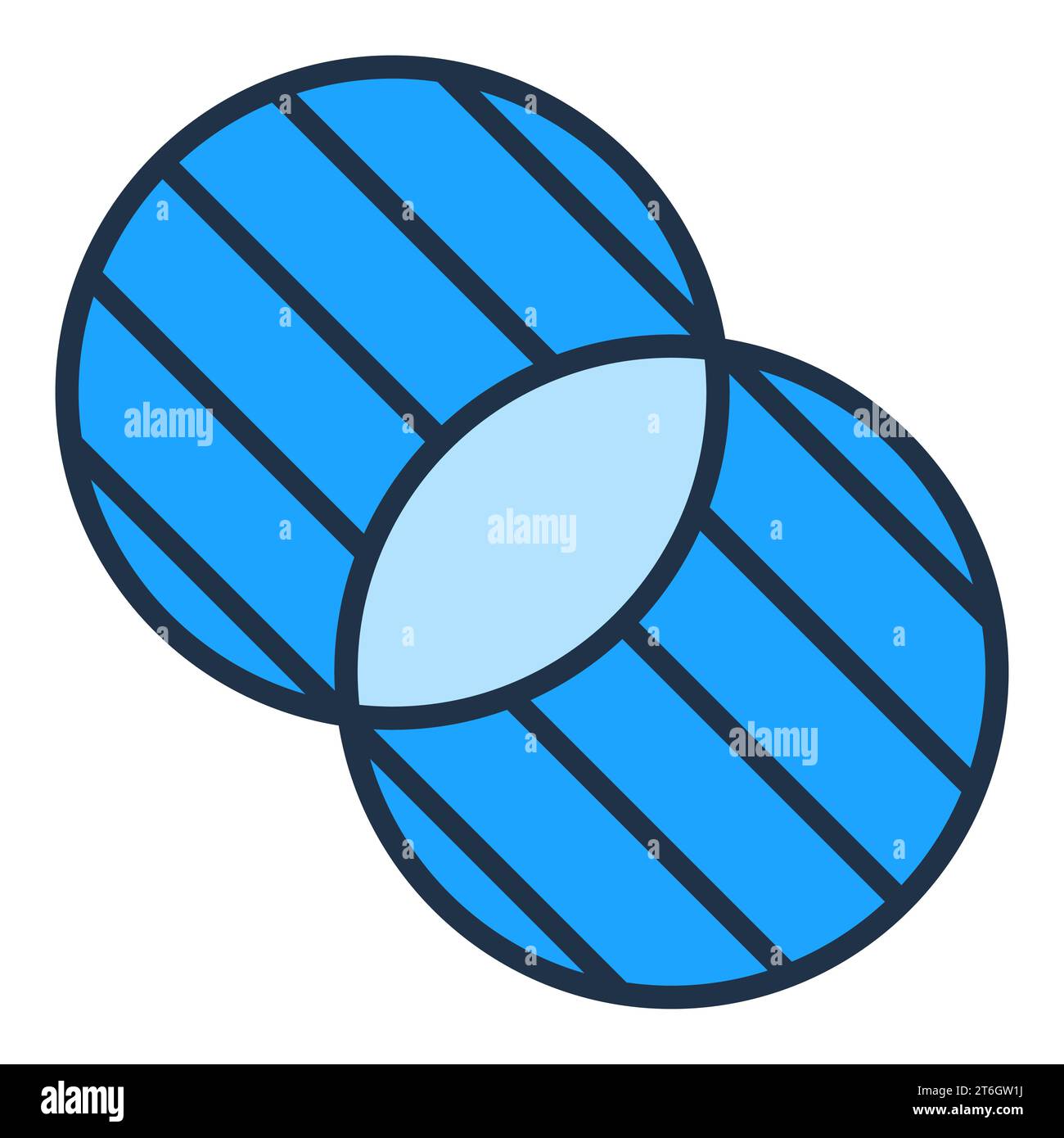 Intersecting Circles vector Mathematics concept colored icon or sign ...