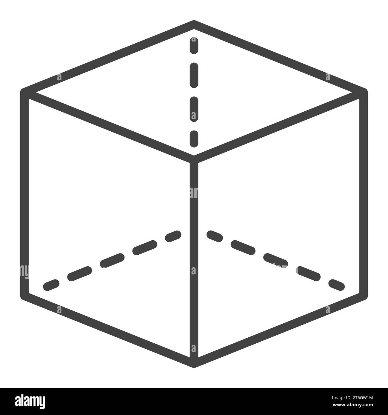 Cube vector concept minimal icon or symbol in outline style Stock ...