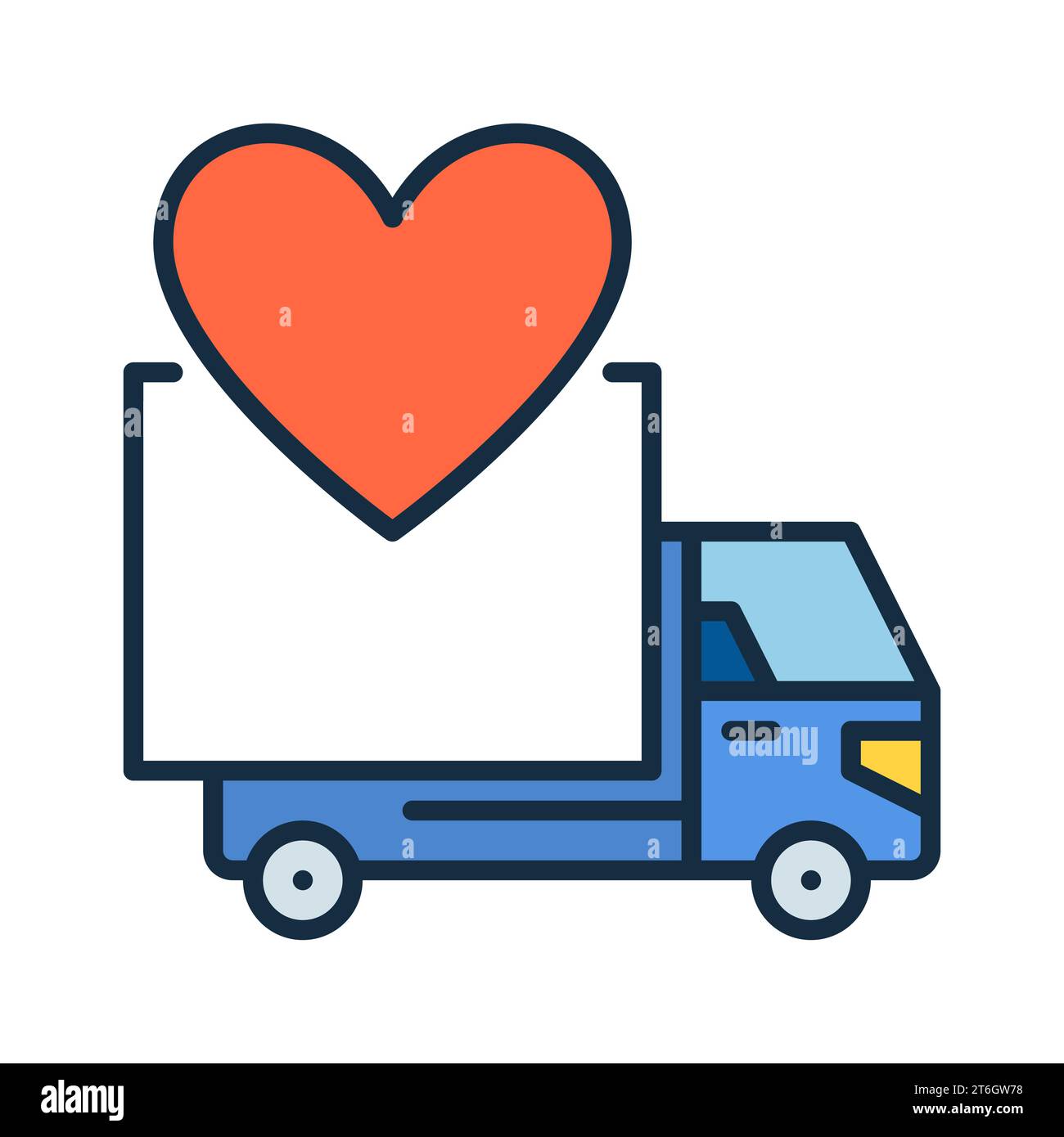 Delivery Truck with Heart vector concept colored icon or logo element ...