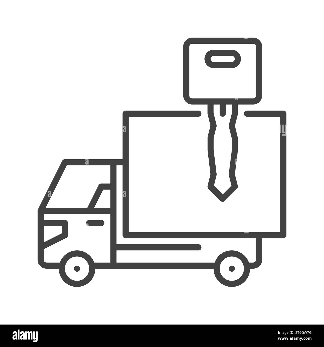 Delivery Truck with Key vector concept outline icon or symbol Stock ...