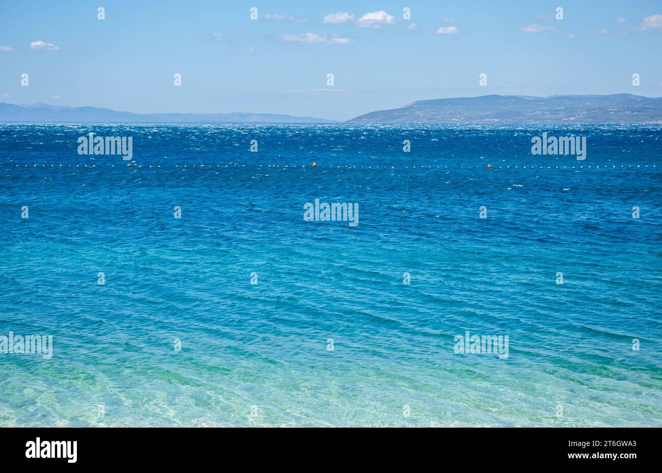 Blue Adriatic sea and blue sky in Croatia. Beautiful travel destination ...