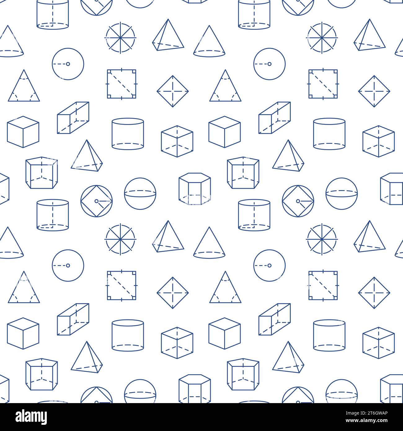 Geometrical Figures vector outline seamless pattern - Geometry ...