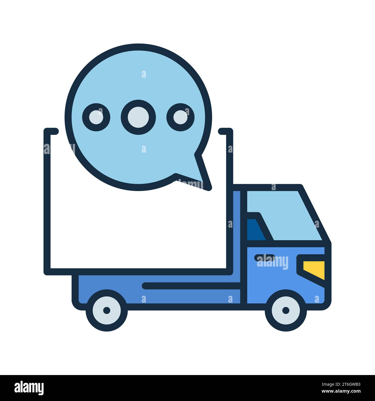 Speech Bubble and Delivery Truck vector Chat with Driver concept ...