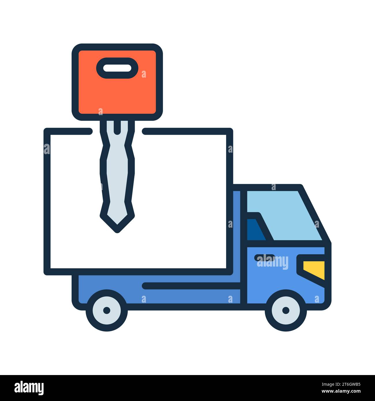 Key and Delivery Truck vector concept colored icon or design element ...