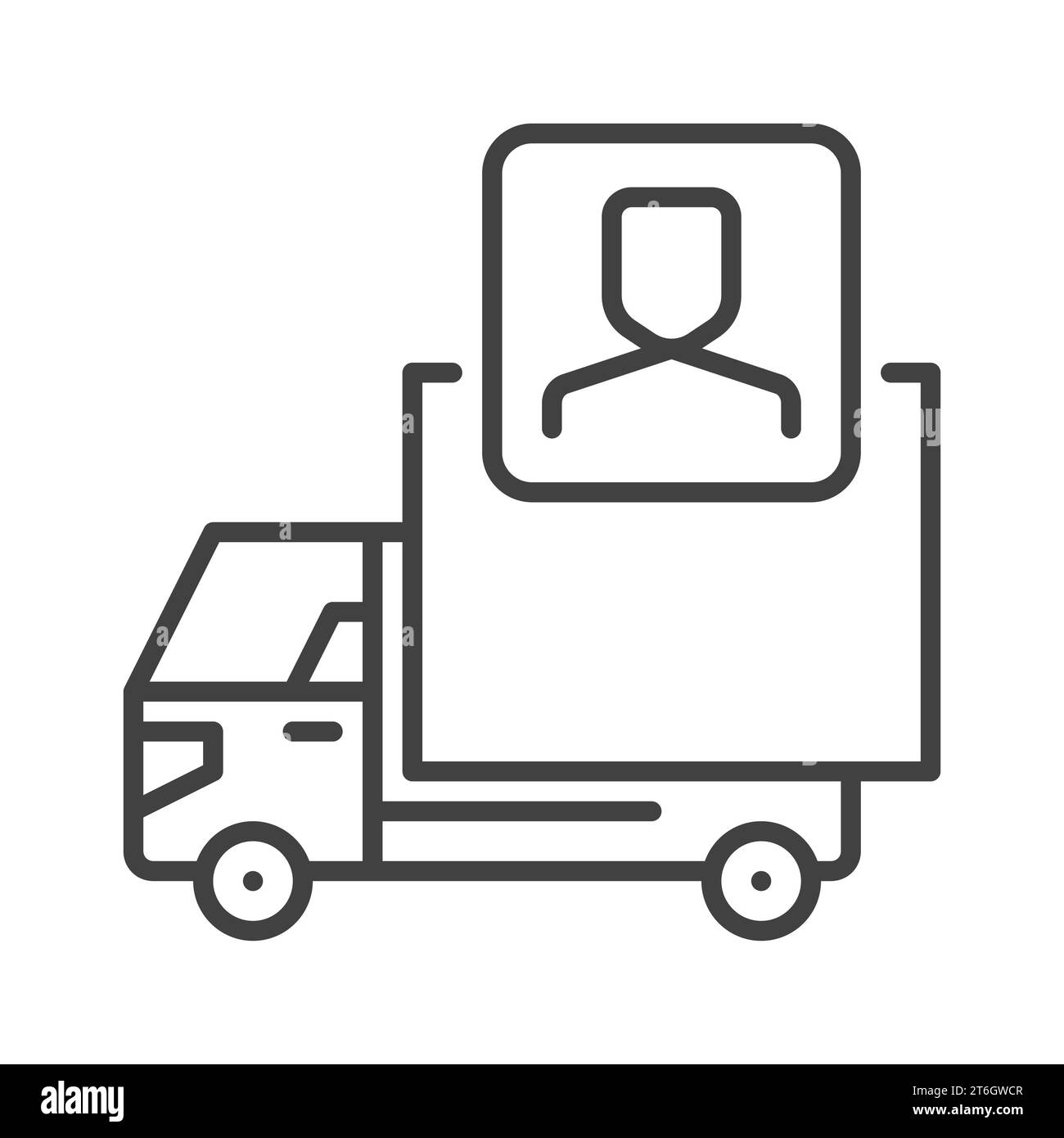 Delivery Truck Driver vector concept thin line icon or symbol Stock ...