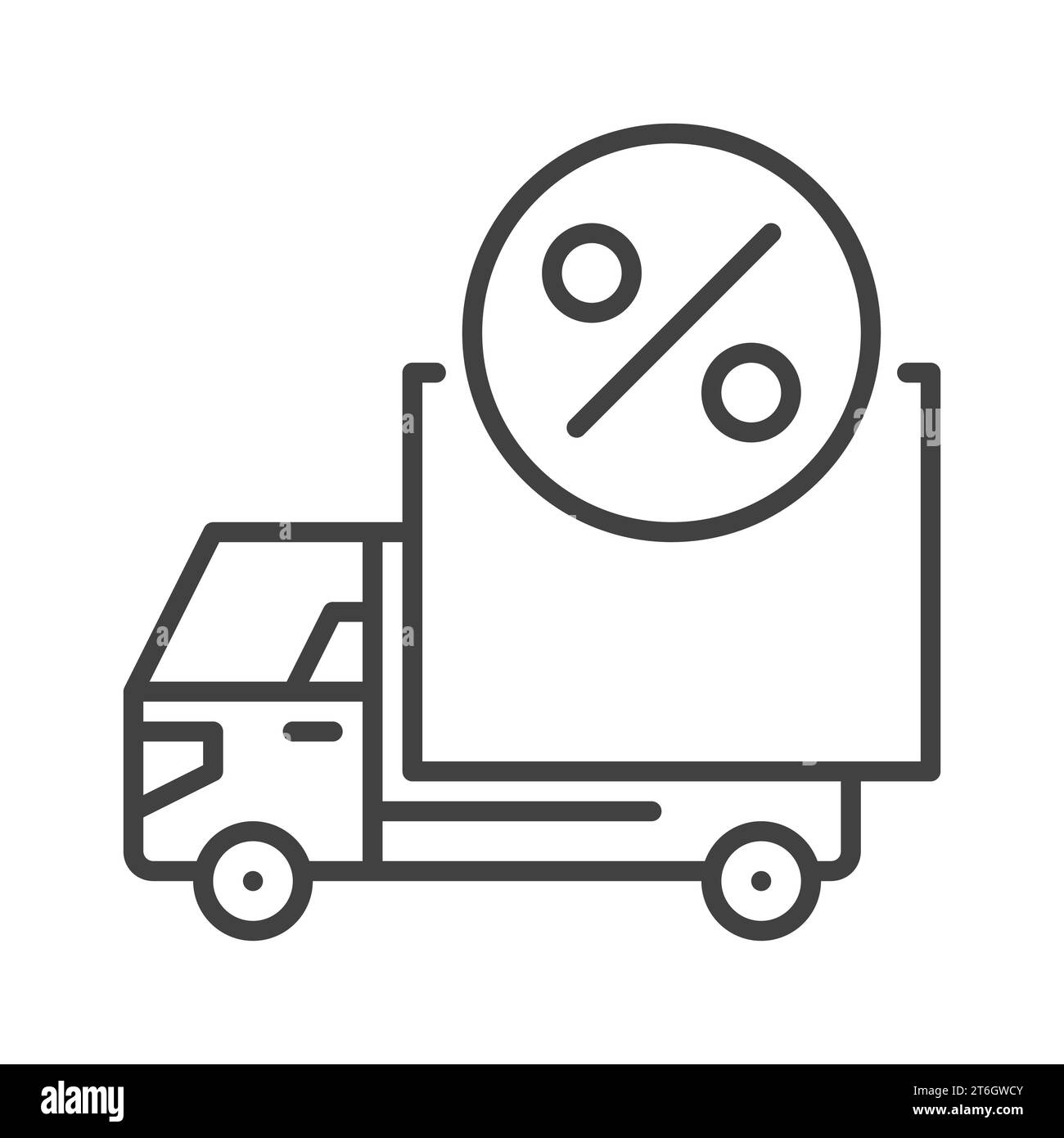 Percent and Delivery Truck vector Discount concept icon or symbol in ...