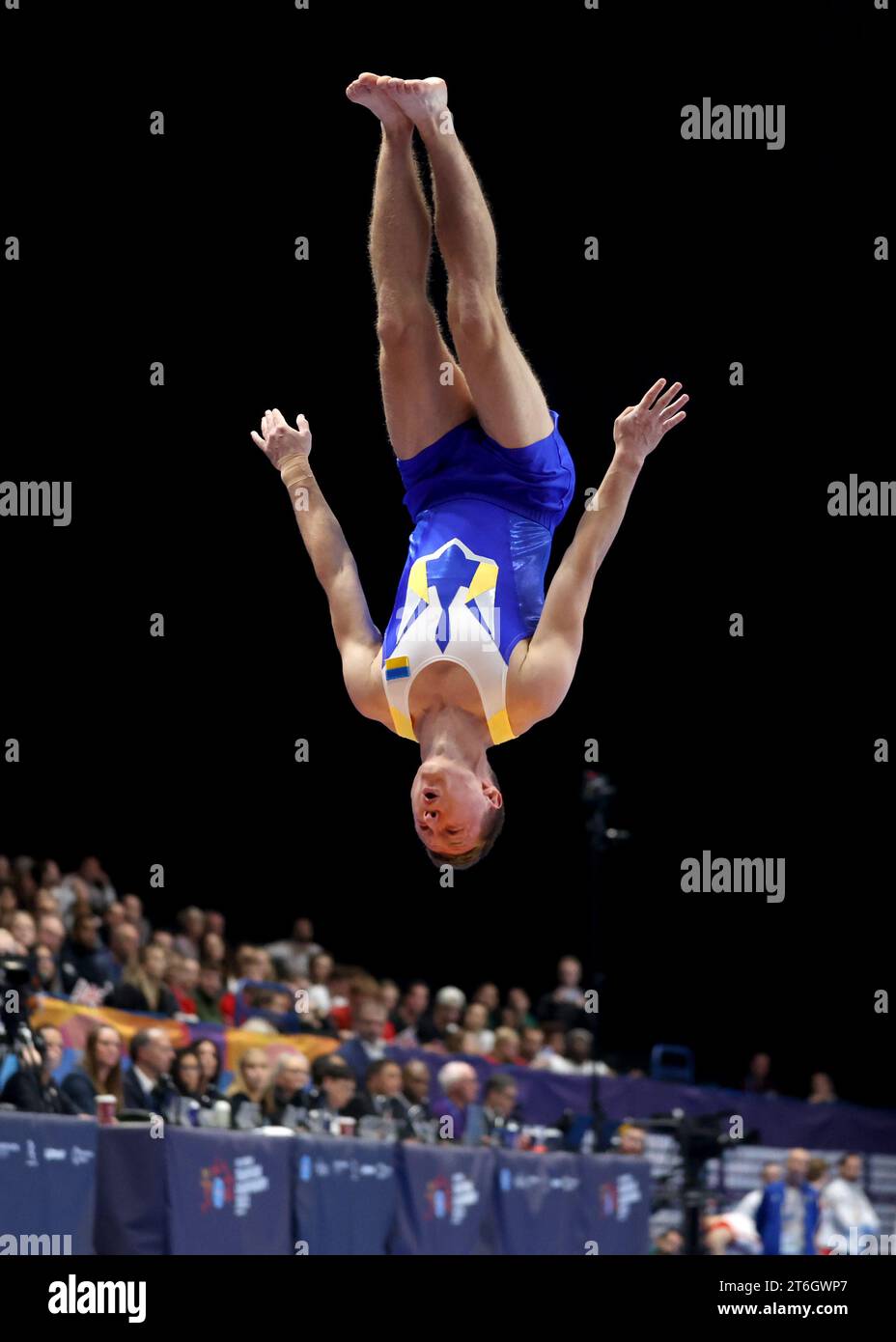 Ukraine's Oleg Mazuryk competes in the Men's Tumbling Qualifications ...