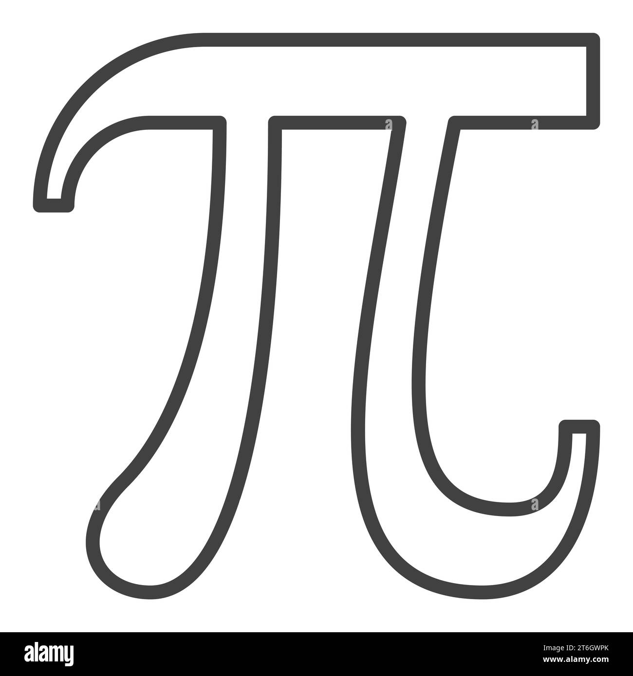 Pi Symbol vector Math concept thin line icon or symbol Stock Vector ...