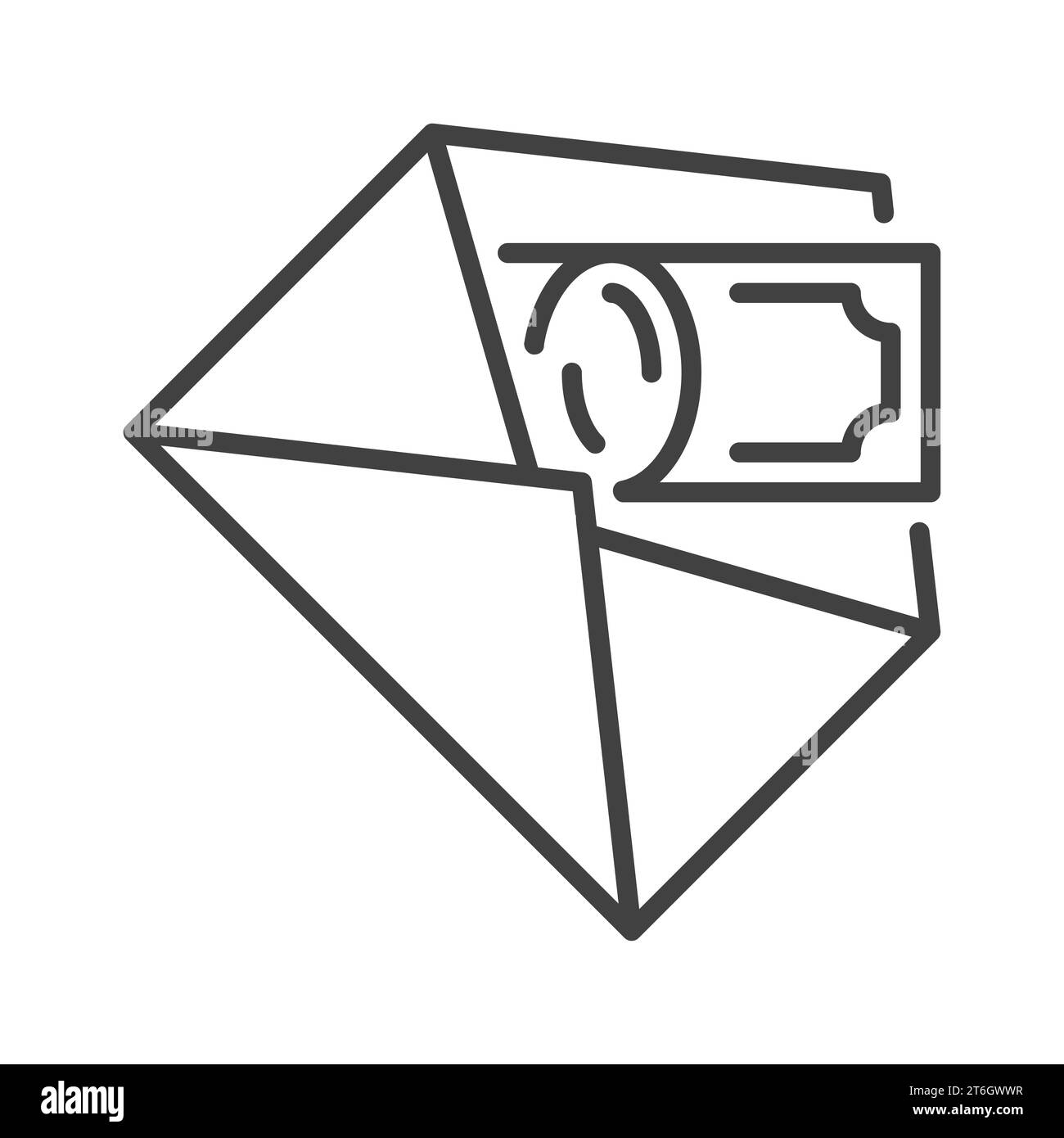 Envelope with Money vector Salary and Cash concept linear icon or ...
