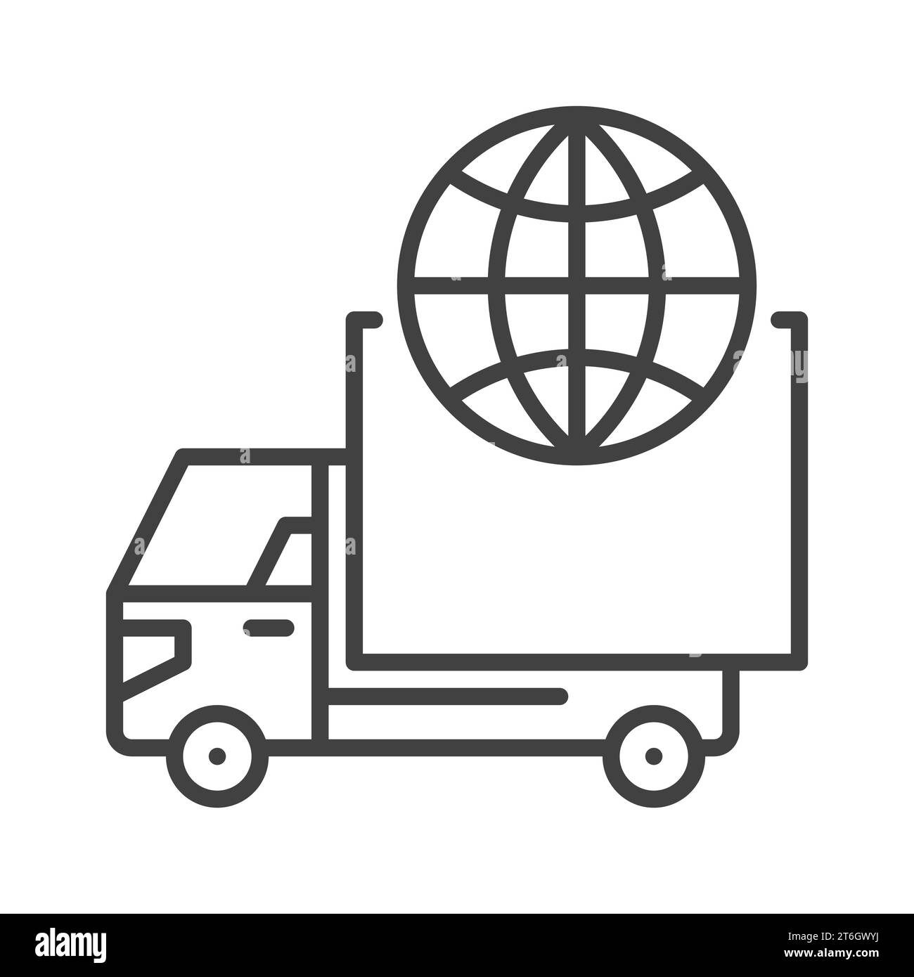 Earth Globe with Truck vector Global Delivery concept icon or sign in ...