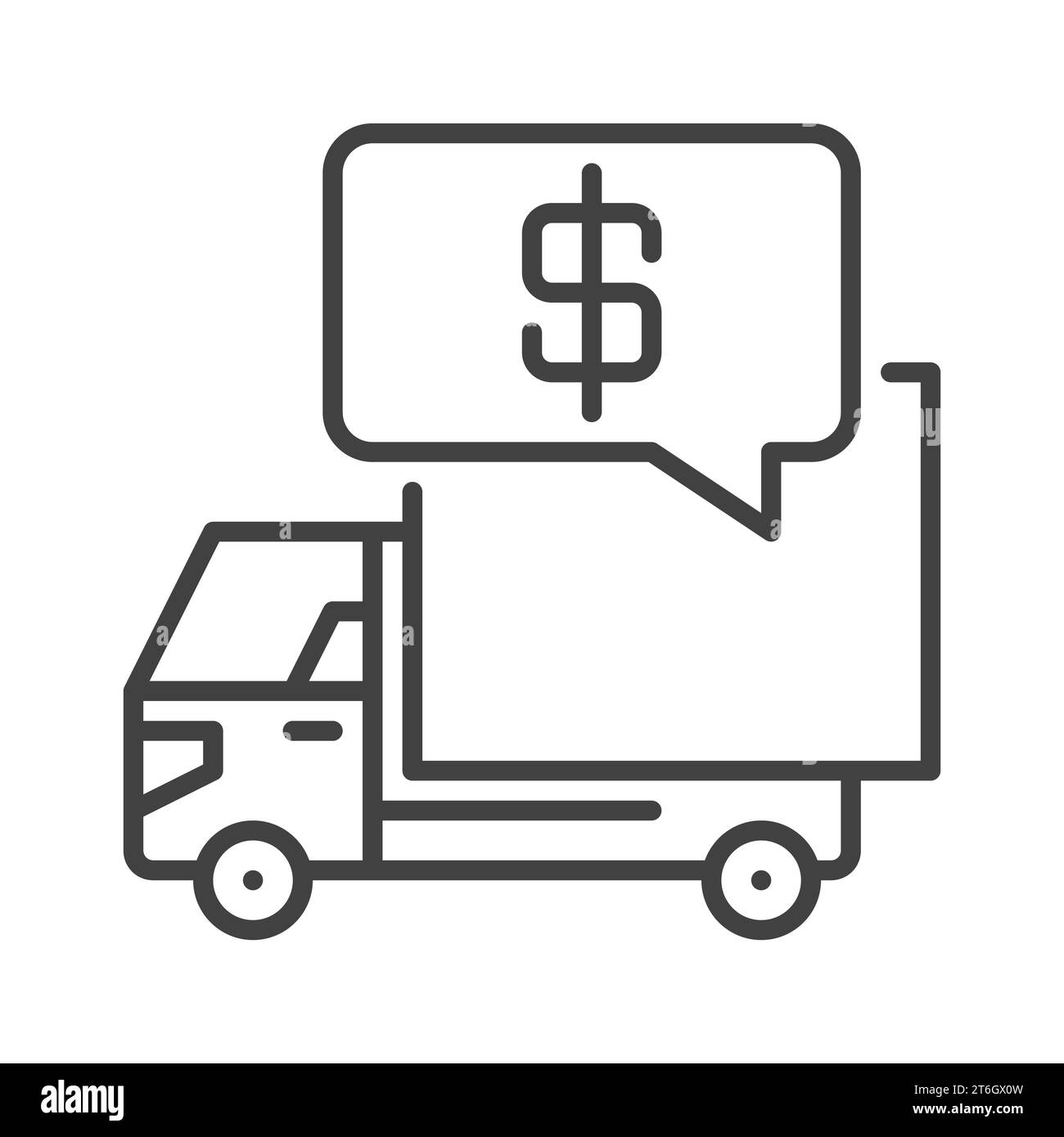 Delivery Price vector Truck concept icon or symbol in outline style ...