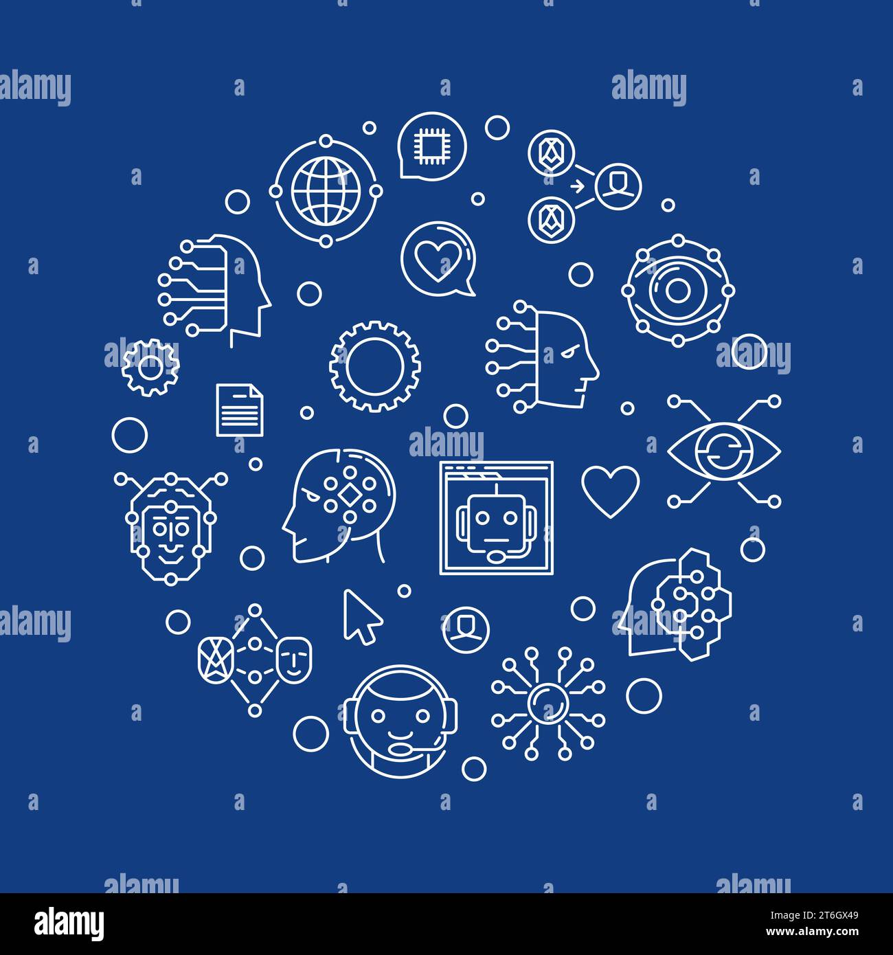 Robot human face round Stock Vector Images - Alamy
