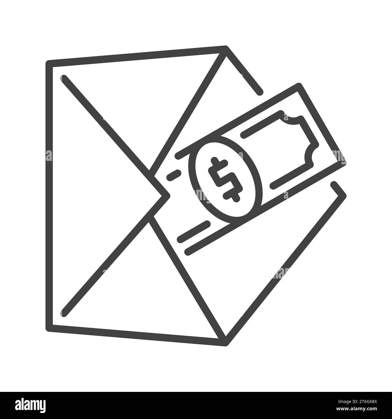 Money in Envelope vector Bribe concept outline icon or symbol Stock ...
