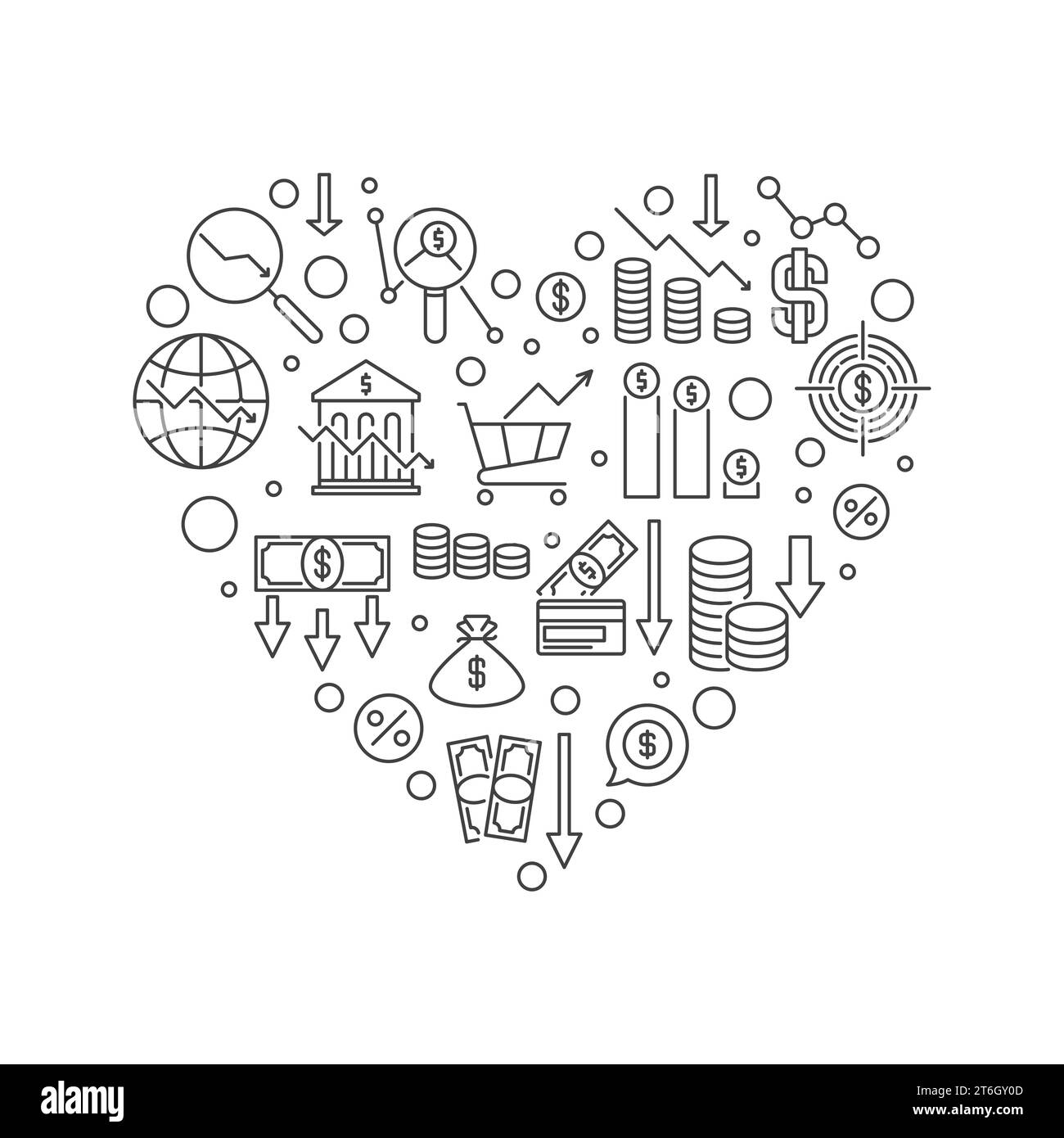 Economic Collapse Heart vector concept banner - Bankruptcy and Crisis ...