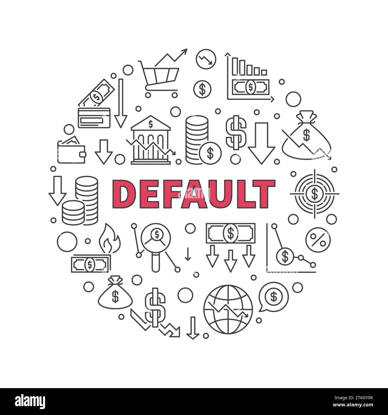 Default vector concept circle shaped outline banner - Economic Crisis ...