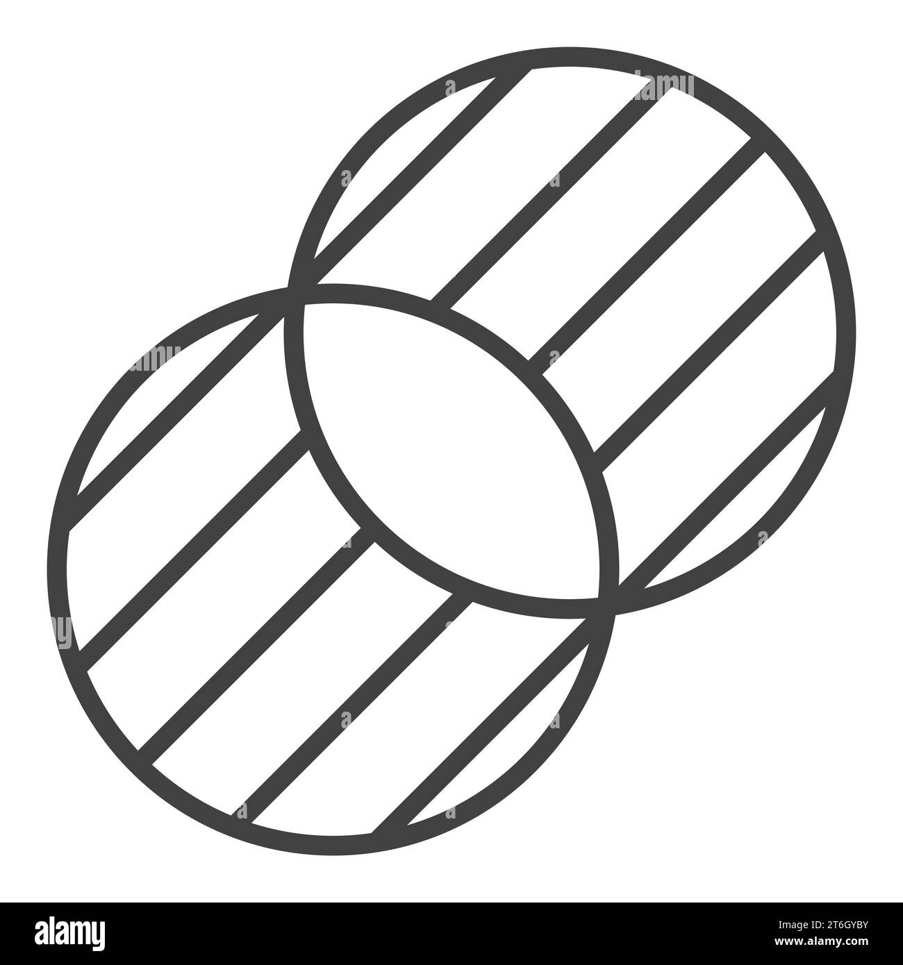 Intersecting Circles vector merge concept icon or symbol in outline style Stock Vector Image ...