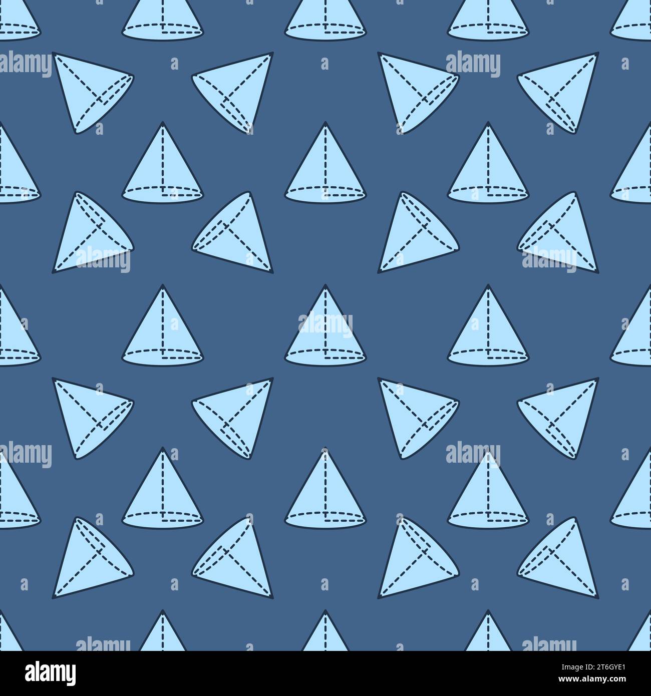 Cone vector Geometry and Mathematics concept blue seamless pattern ...