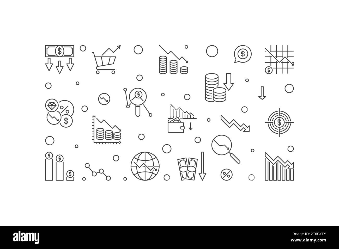 Economic Recession vector concept horizontal banner - Financial crisis ...