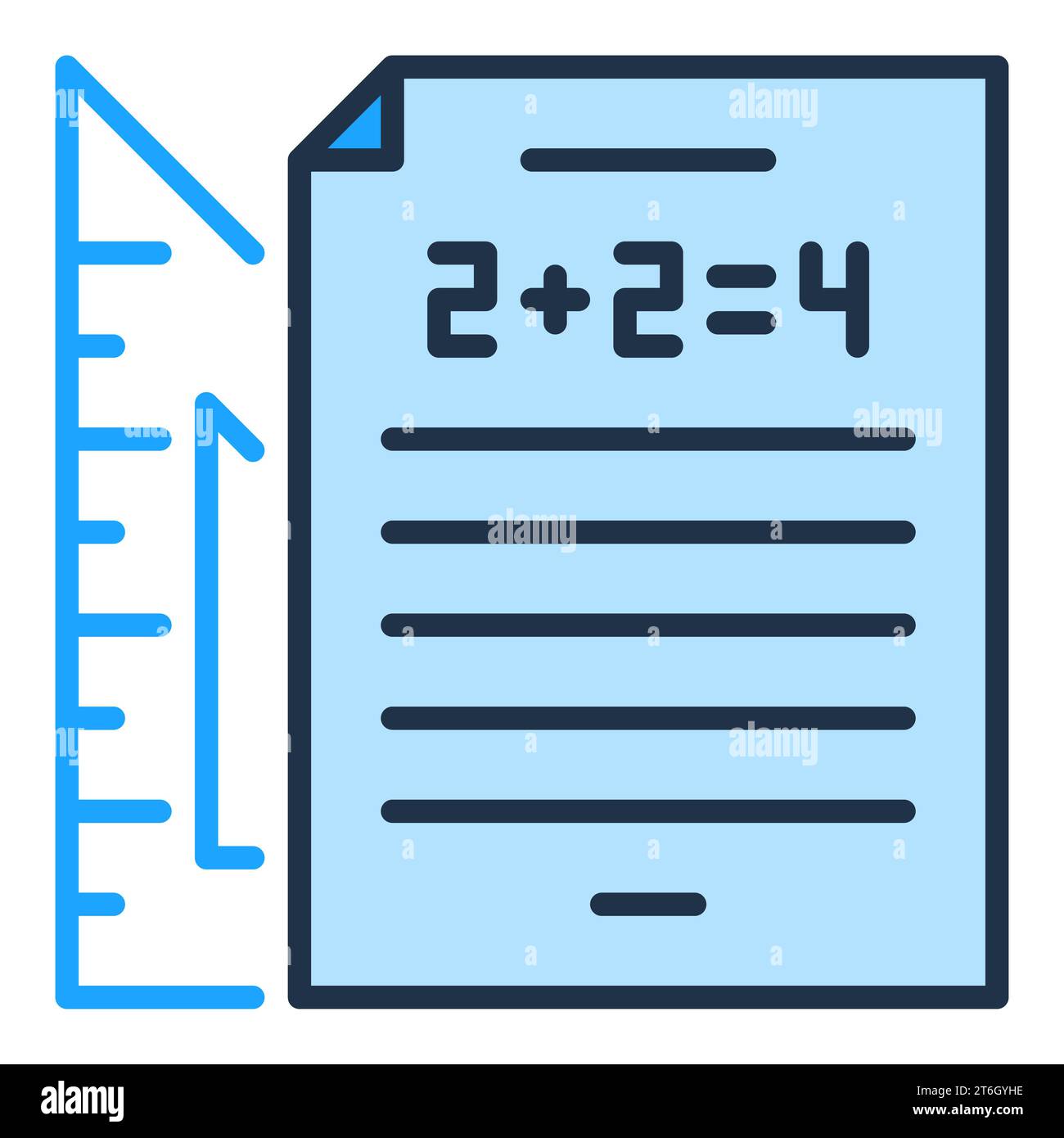 Math Sheet of Paper with Triangle vector concept colored icon or design ...