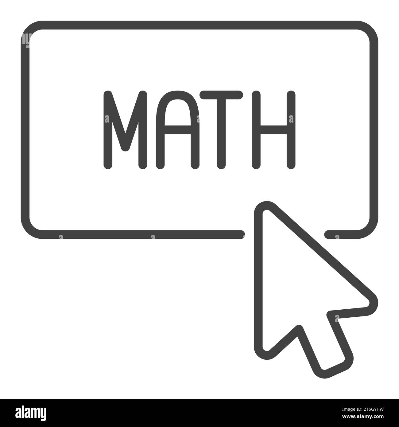 Mouse Click on Math Button vector Mathematics concept outline icon or ...