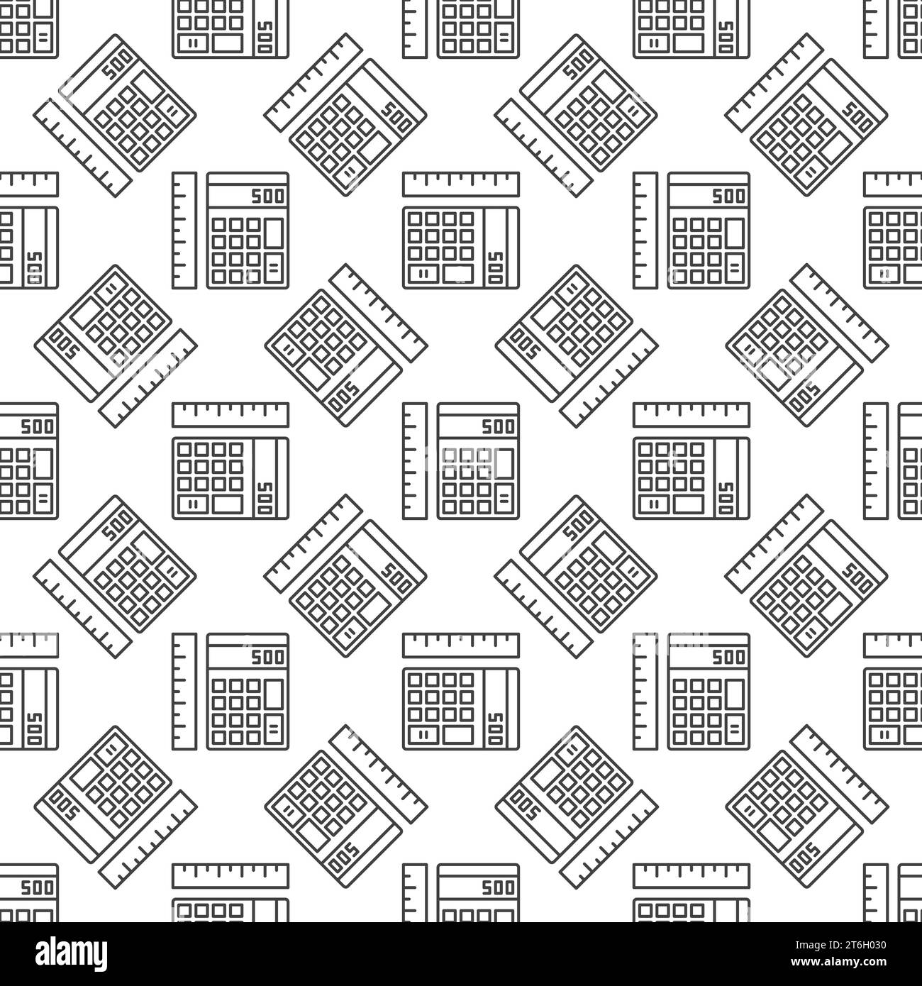 Calculator with Ruler vector Math Education concept seamless pattern in ...