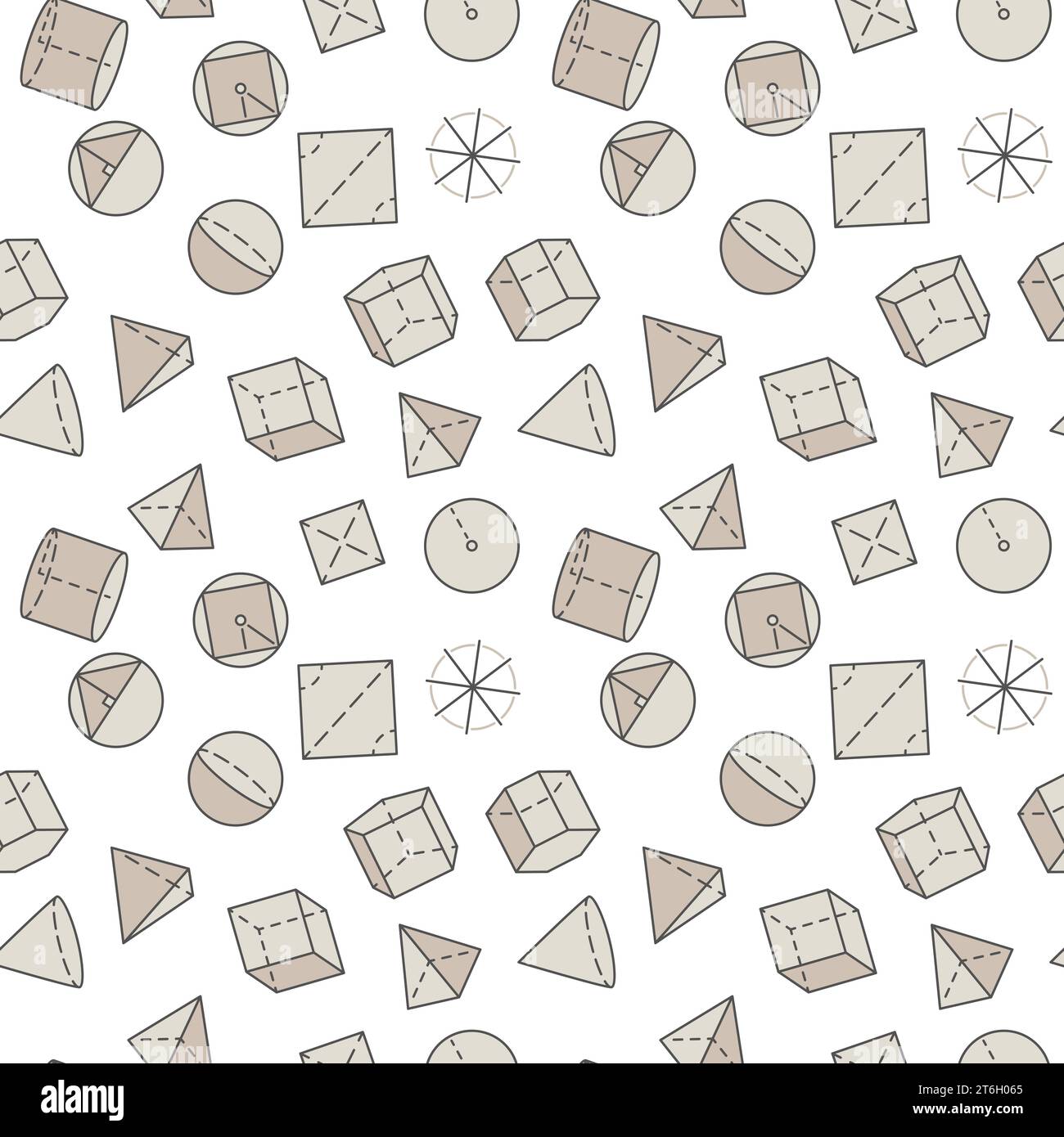 Mathematics Figures and Shapes colored seamless pattern - Geometry ...