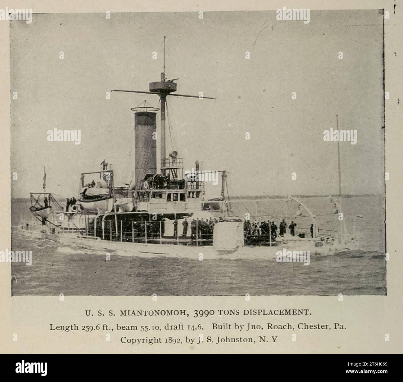 U. S. S. MIANTONOMOH, 399O TONS DISPLACEMENT. Length 259.6 ft., beam 55 ...