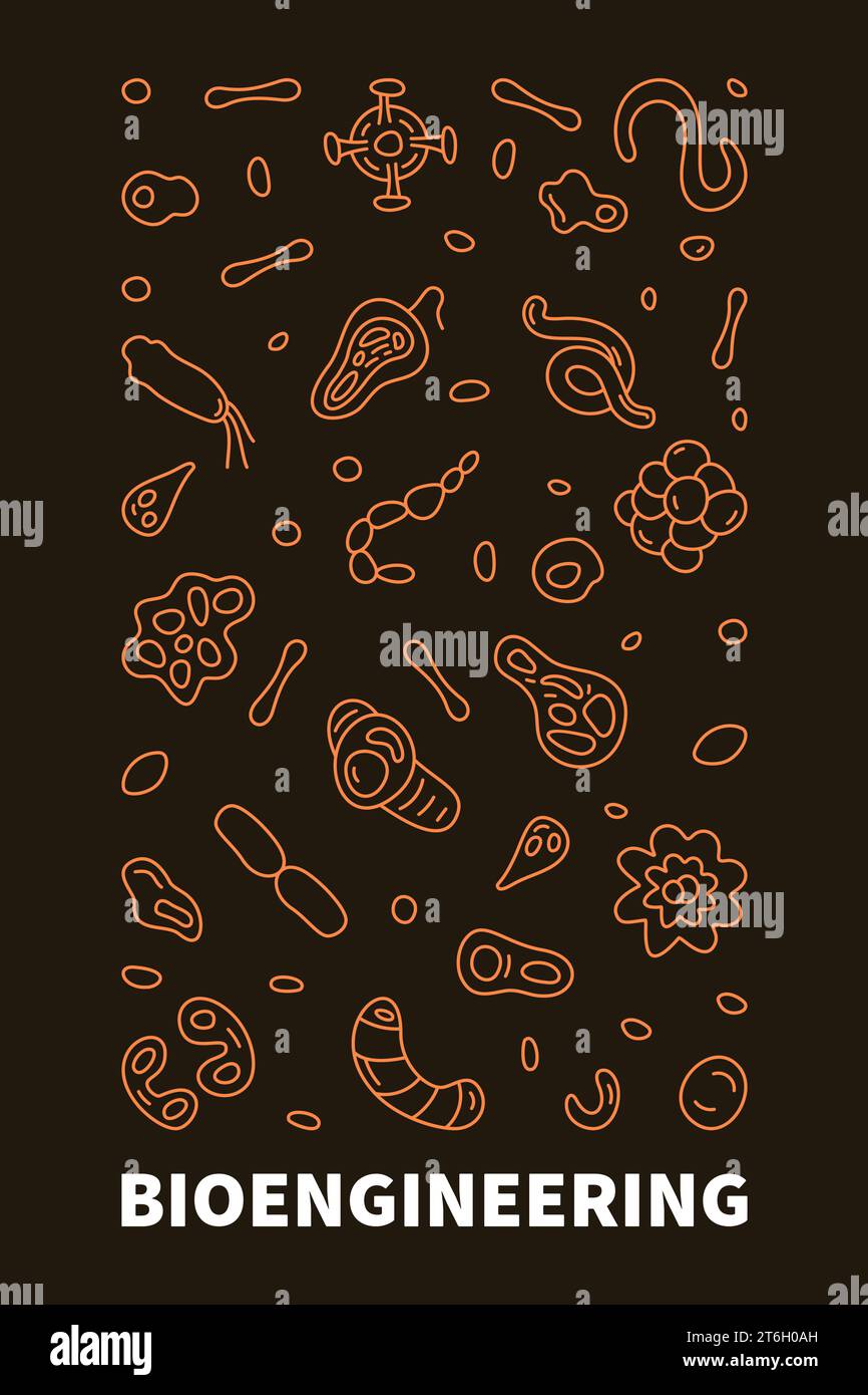 Bioengineering vector Science concept outline modern vertical banner ...