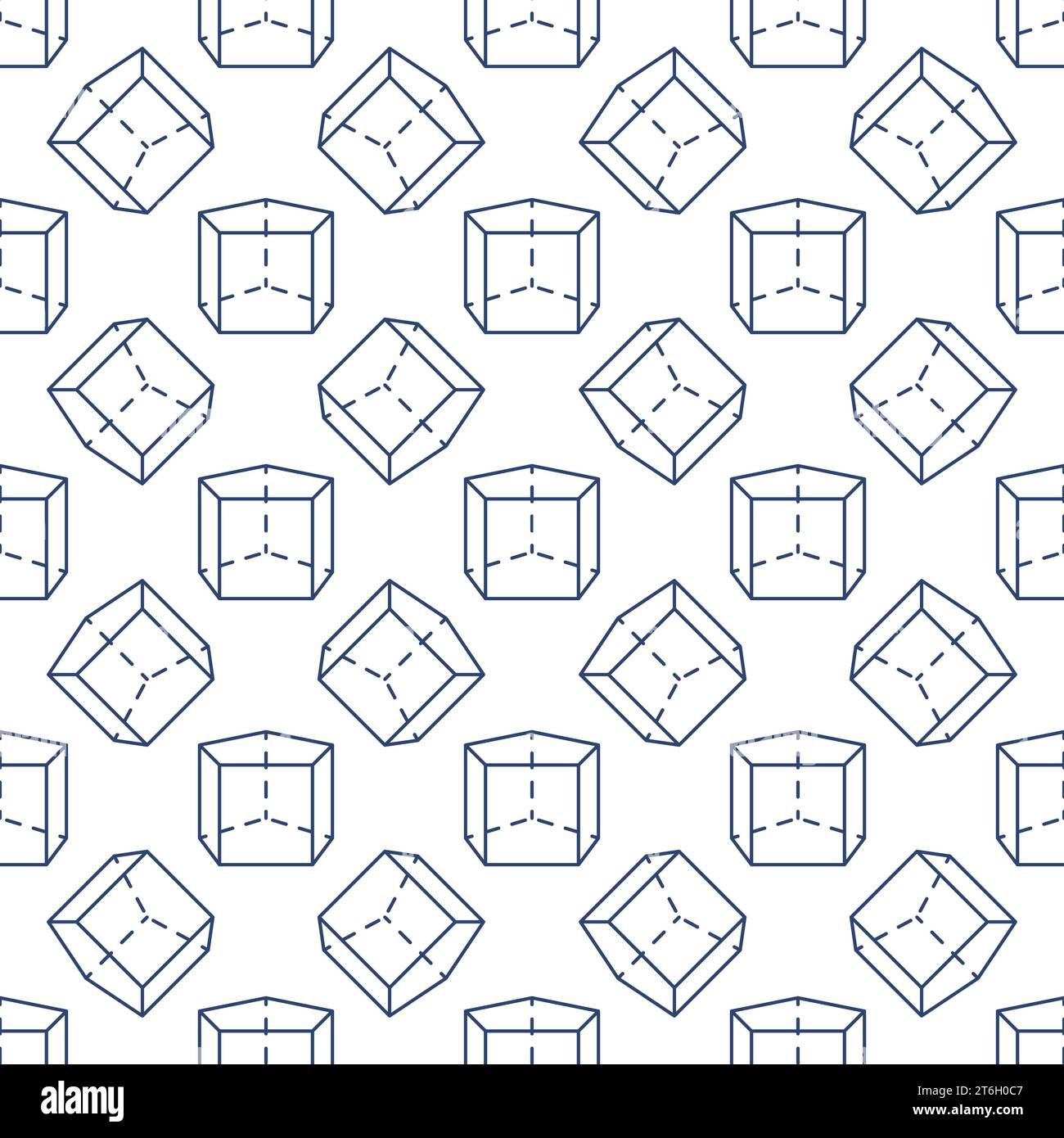 Pentagonal Prism Figure outline seamless pattern - Geometry Science concept vector background ...