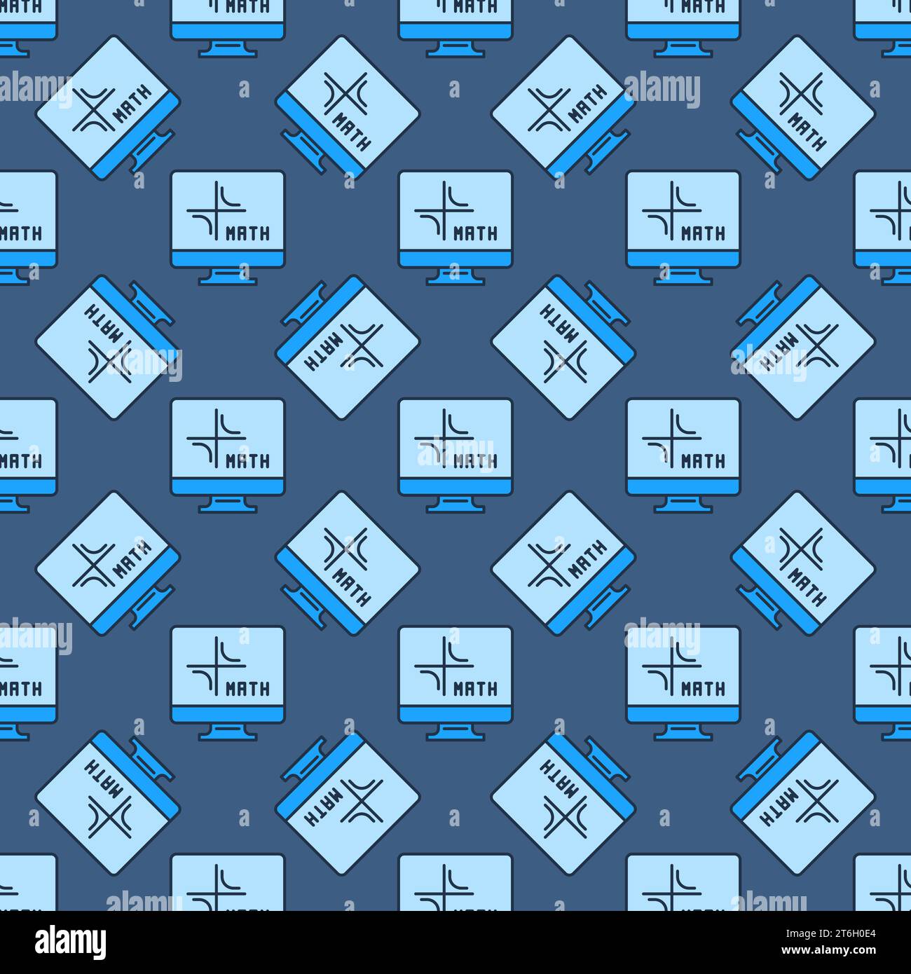 Math Computer vector Mathematics PC concept colored seamless pattern ...