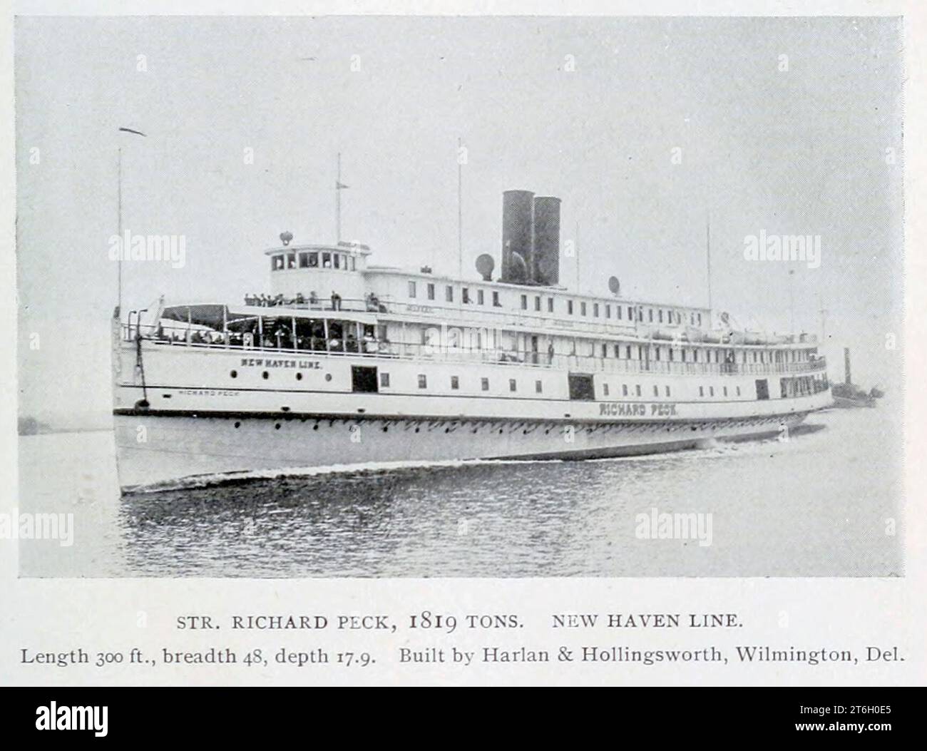 STR. RICHARD PECK, 1819 TONS. NEW HAVEN LINE. Length 300 ft., breadth ...