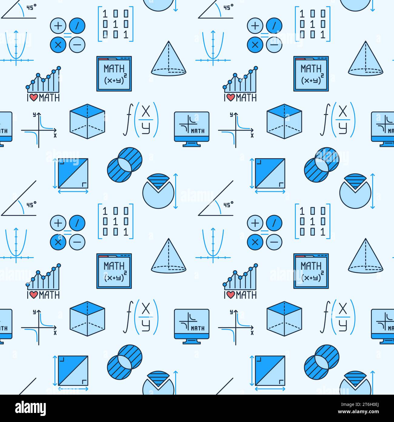 Mathematics blue seamless pattern - Science concept vector creative ...
