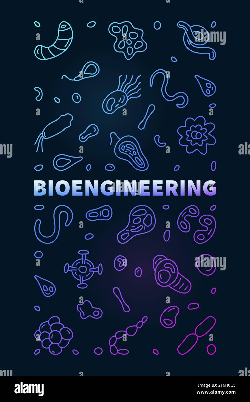 Bioengineering vector Research concept vertical colored banner in ...
