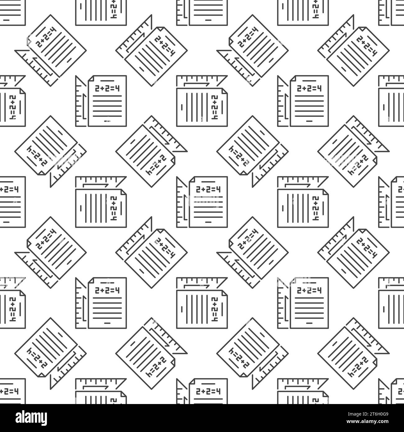 Math Sheet of Paper with Triangle vector Mathematics concept outline minimal seamless pattern ...
