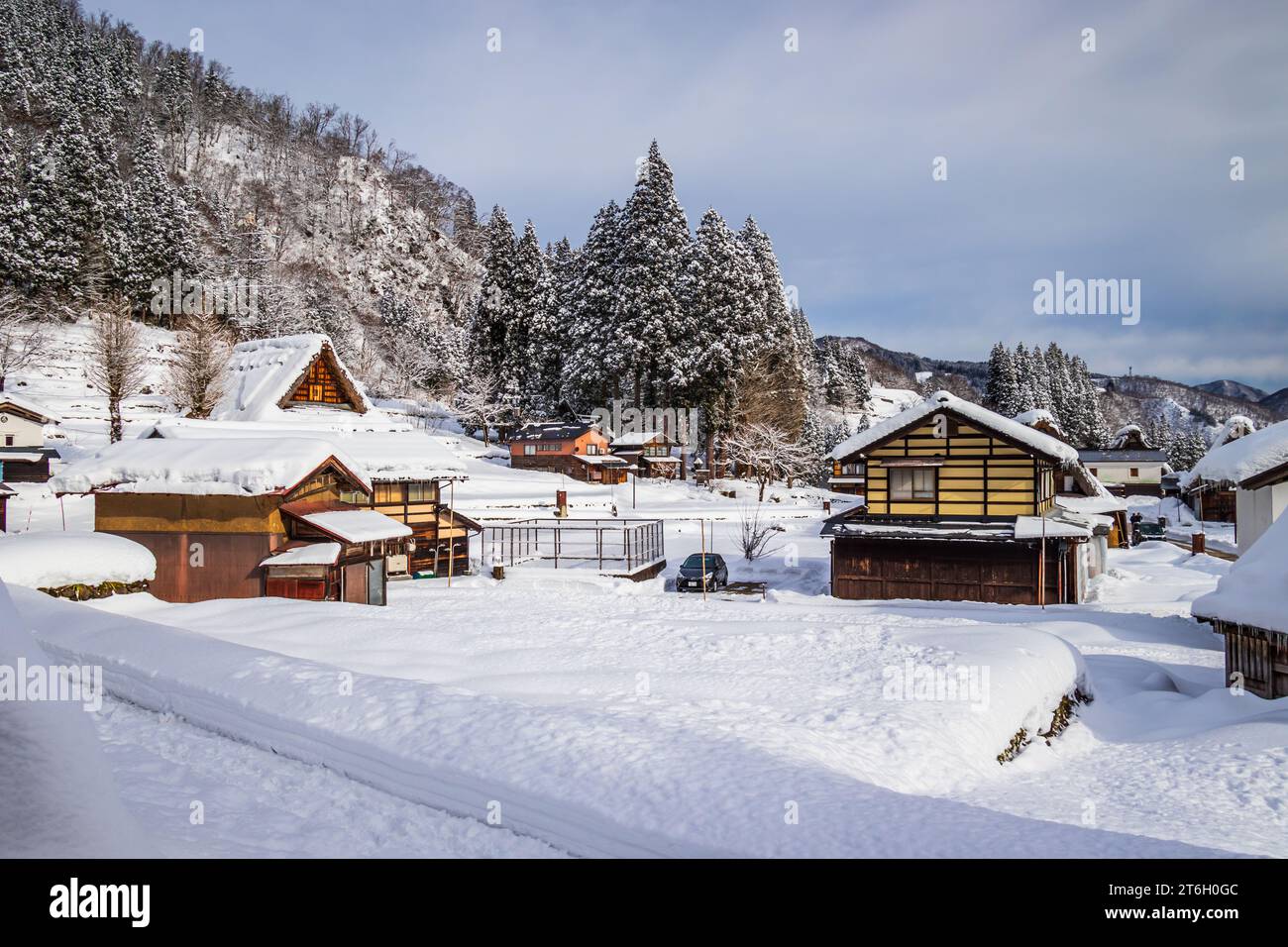 The snowy winter at Shirakawago, Prefecture Gifu, Japan, a UNESCO World ...