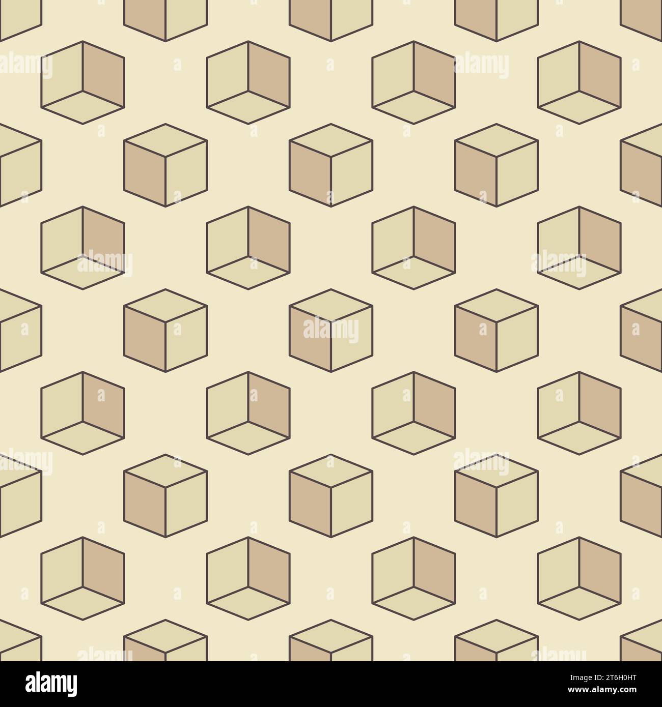 Cube Geometric Shape Modern Colored Seamless Pattern Geometry And Mathematics Vector Concept