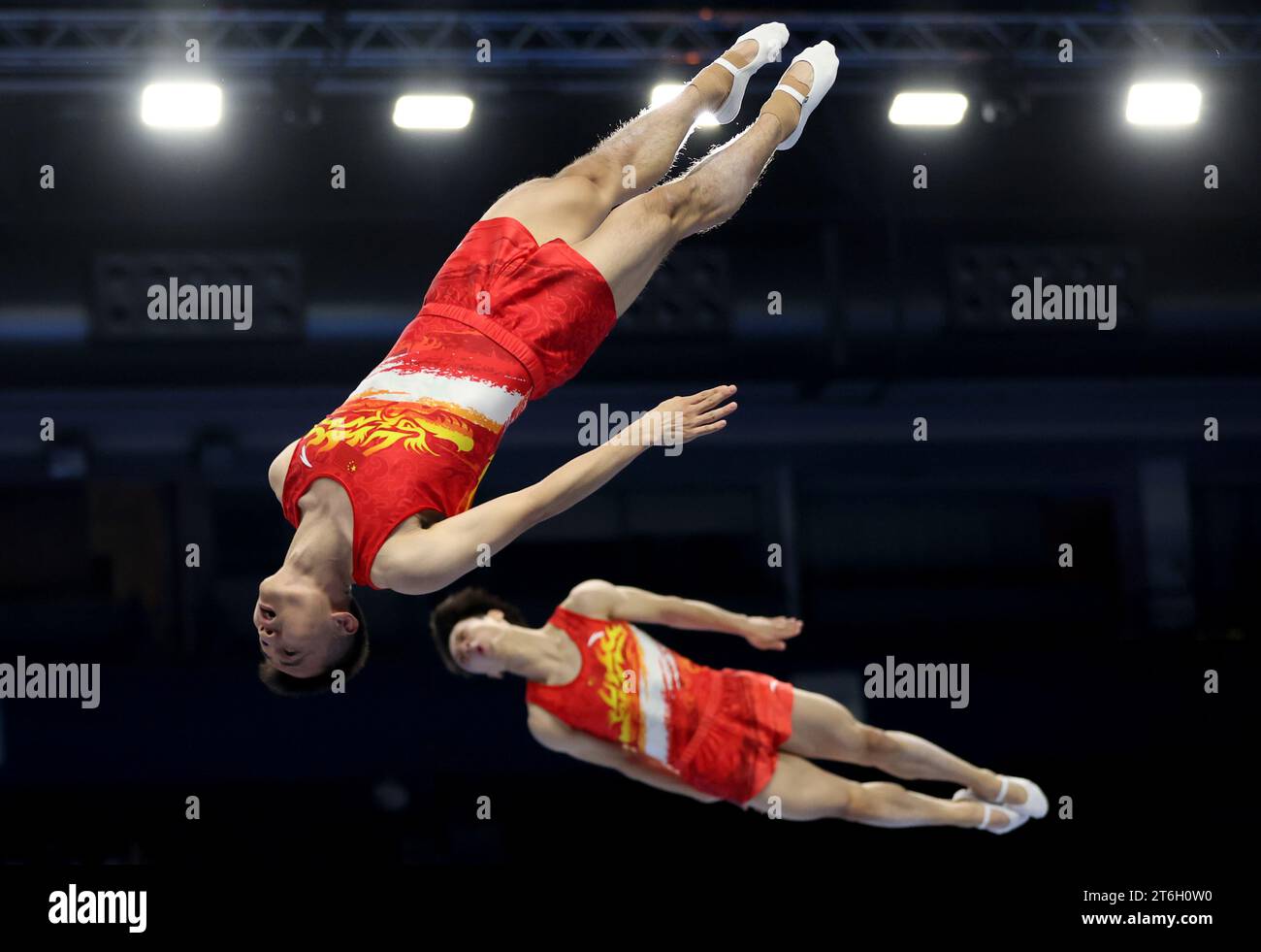 China's Jie Zhou and Weijan Fu compete in the Men's Synchronised ...