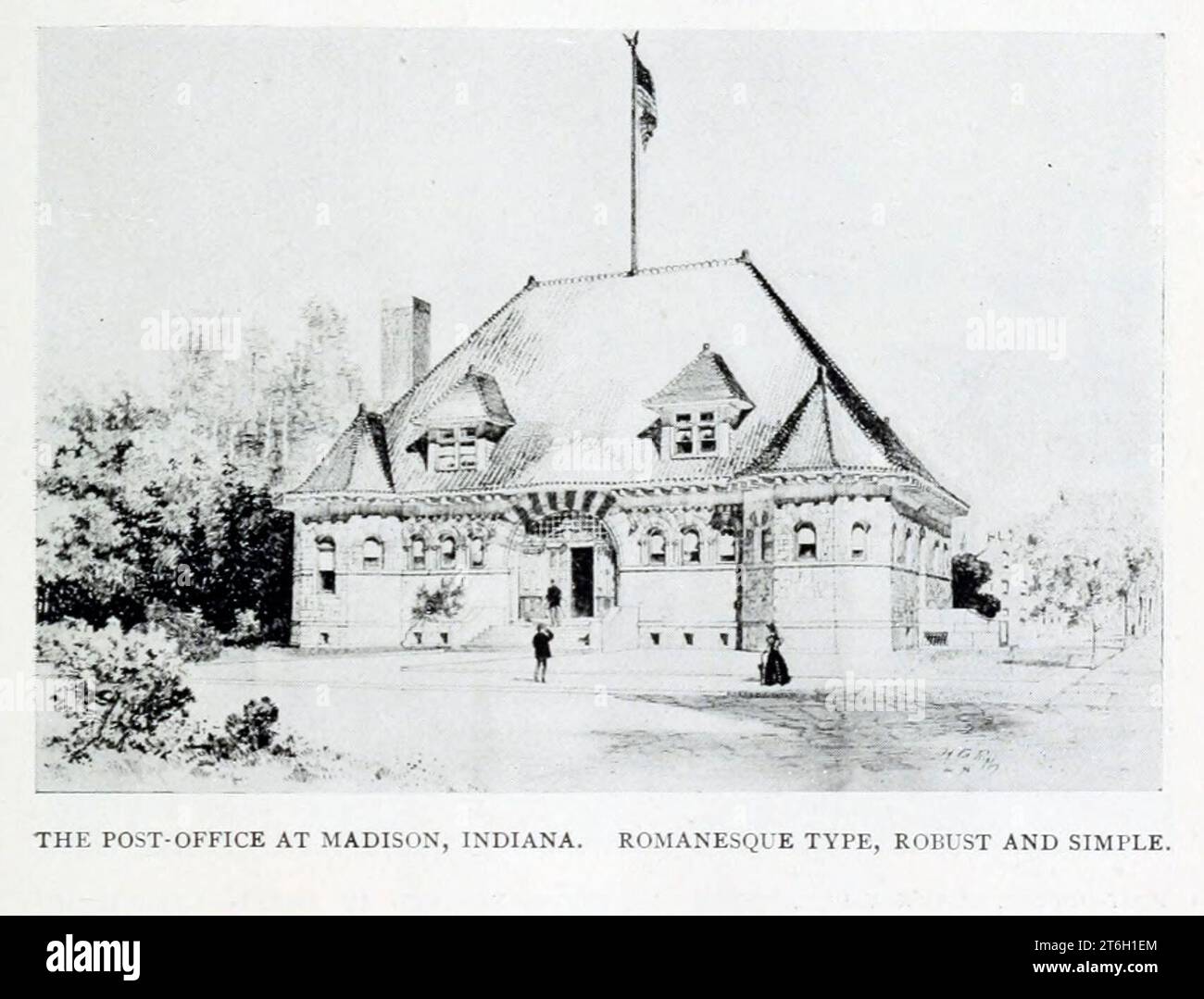 THE POST-OFFICE AT MADISON, INDIANA. ROMANESQUE TYPE, ROBUST AND SIMPLE ...